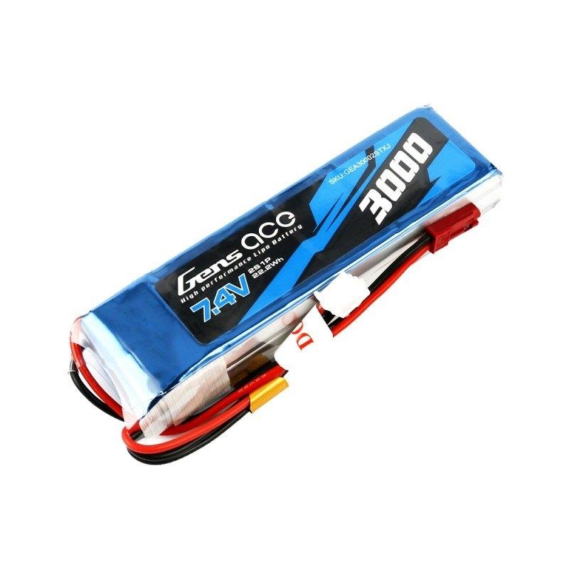 2S 7.4V 3000mAh LiPo TX/RX-Pack JST - Løten RC Shop AS